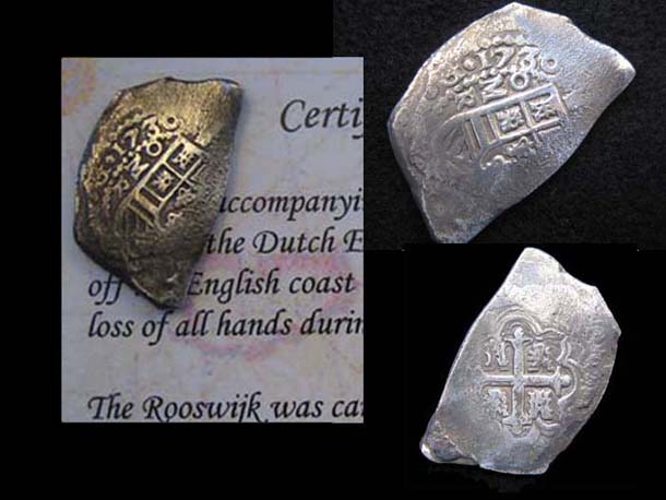 Treasure from the VOC shipwreck of the ROOSWIJK_silver ingots & eight reales